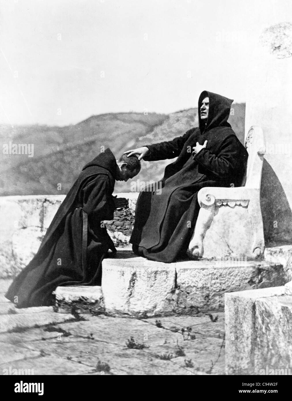 Two hermits one kneeling other hi-res stock photography and images - Alamy