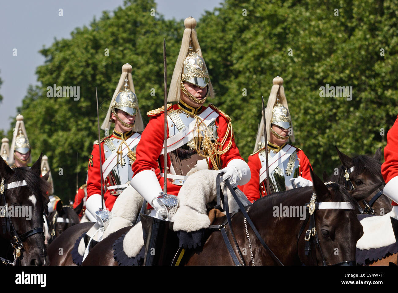Mounted Life Guards Cavalry during the Trooping the Colour, Buckingham ...