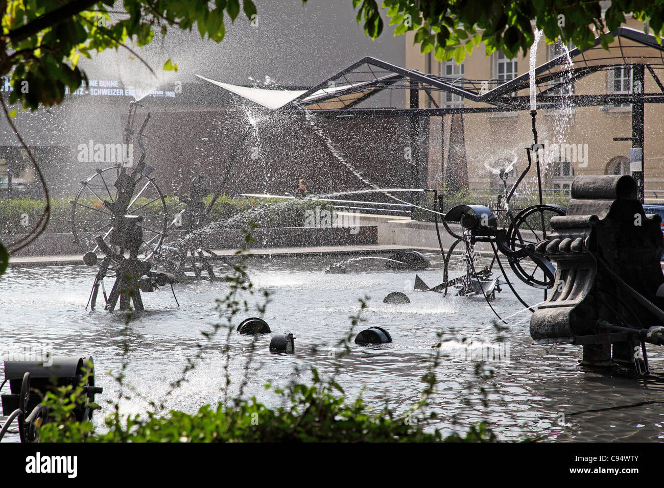 Jean Tinguely jet fountain Basel Stock Photo - Alamy