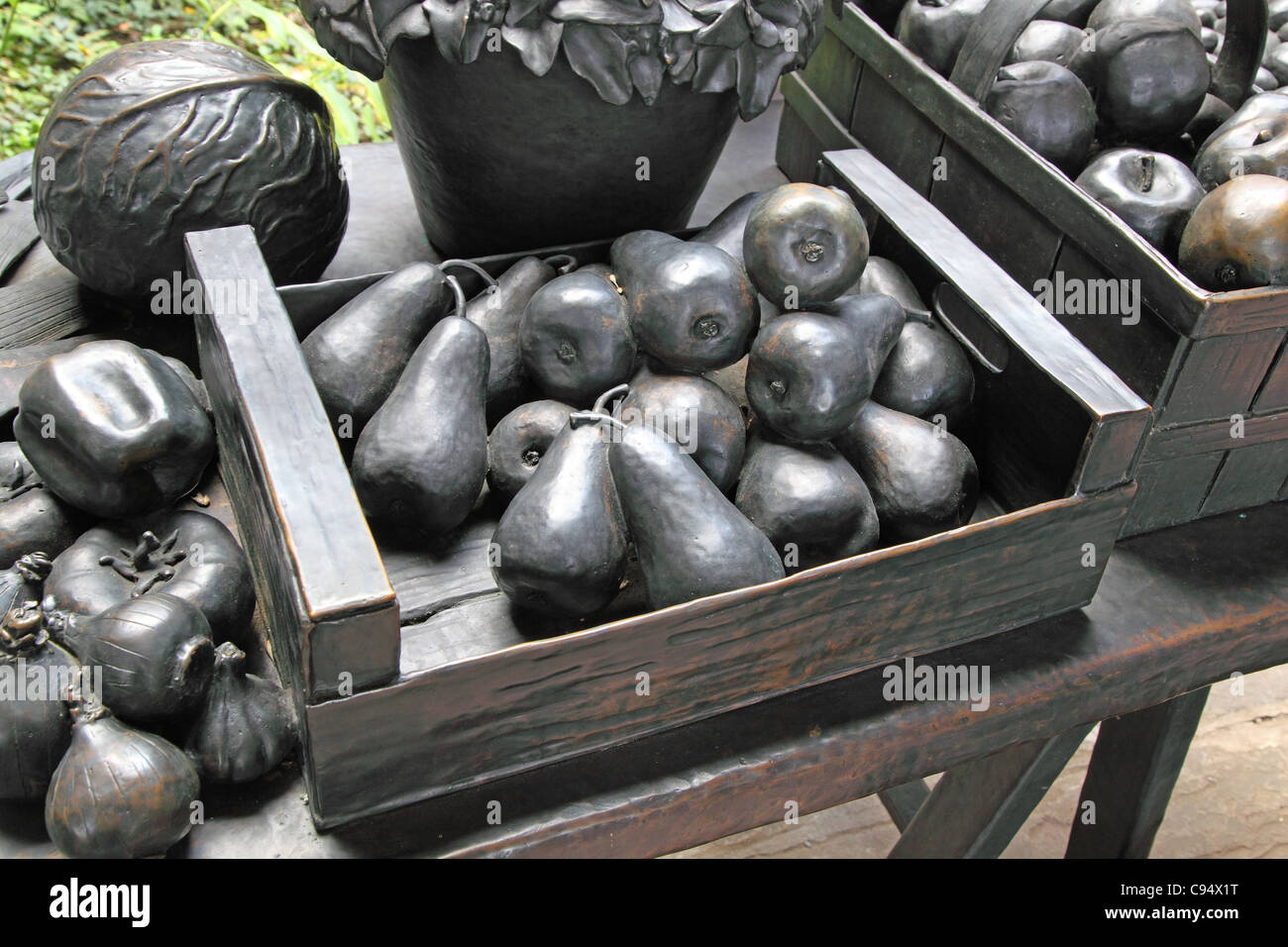 metal fruit vegetables at the table Stock Photo - Alamy