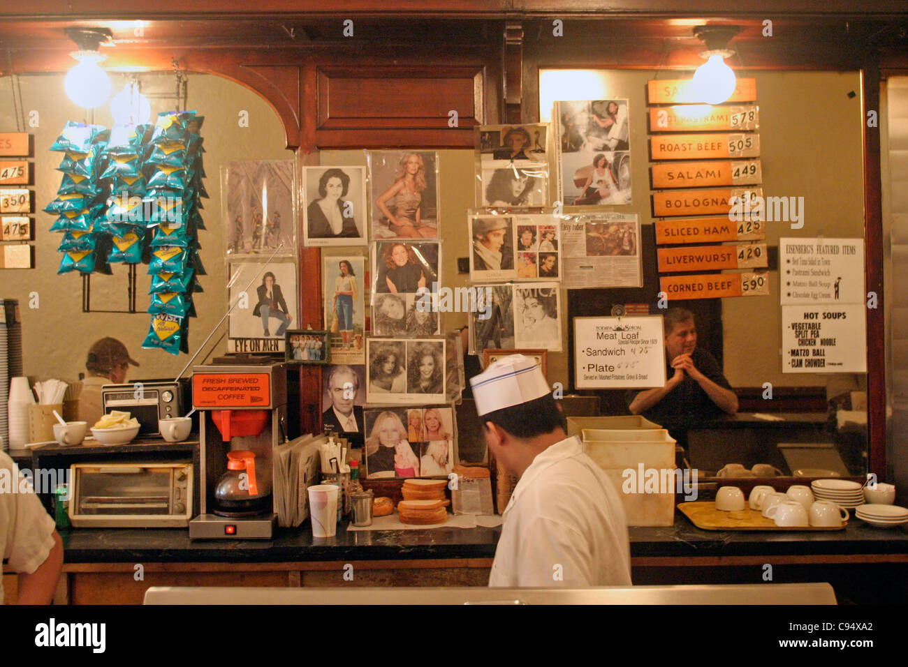 Interior of Eisenberg's sandwich shop in New York City Stock Photo - Alamy