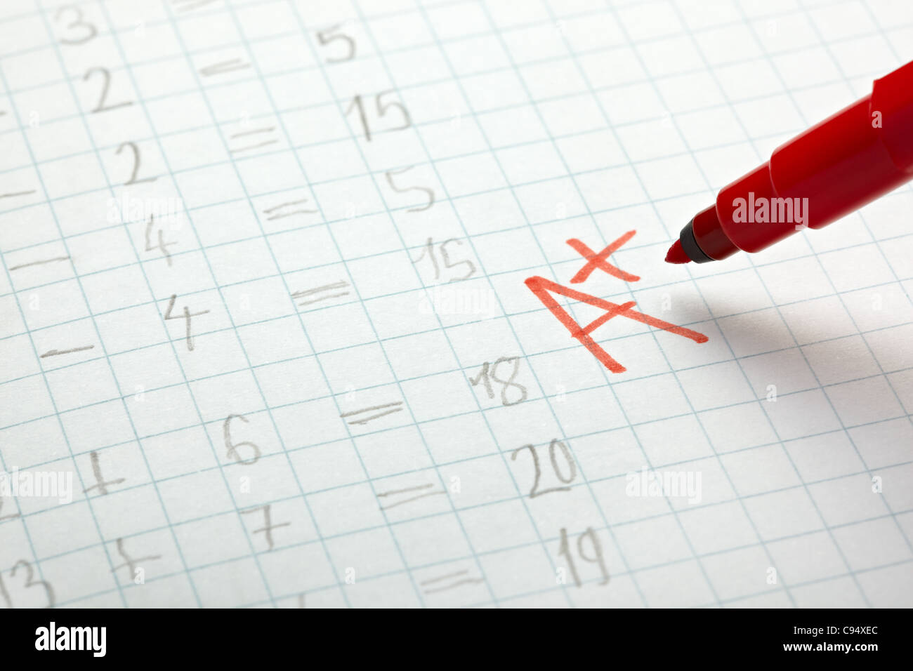 close up of schoolwork grading Stock Photo - Alamy