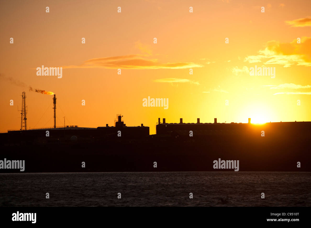 The Flotta oil terminal on the Island of Flotta in the Orkney's ...