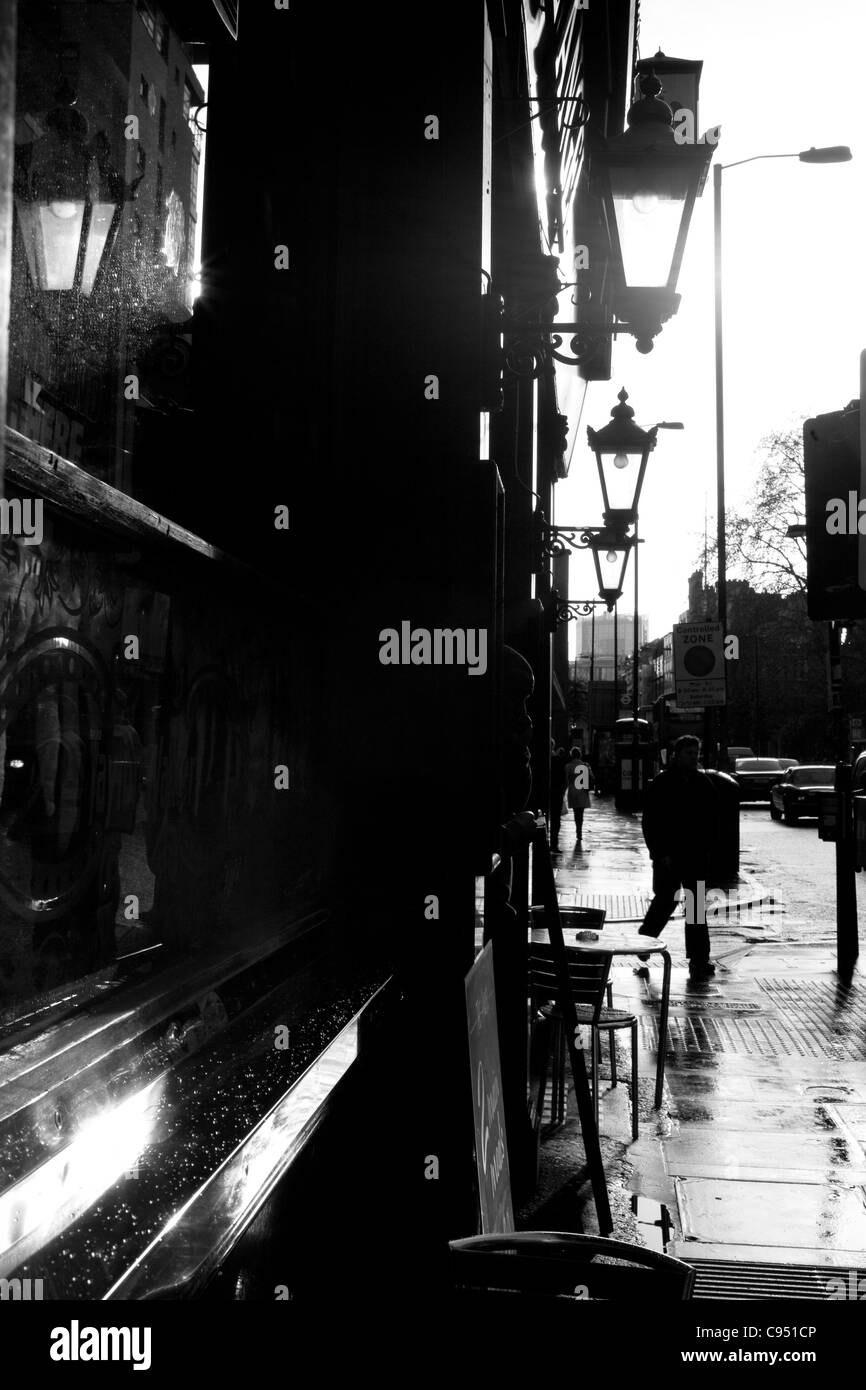 View of London street with sunshine Stock Photo - Alamy