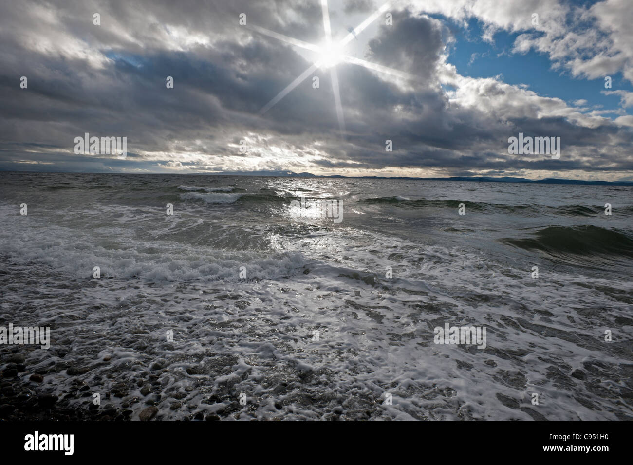 Pacific ocean in storm and waves Stock Photo - Alamy