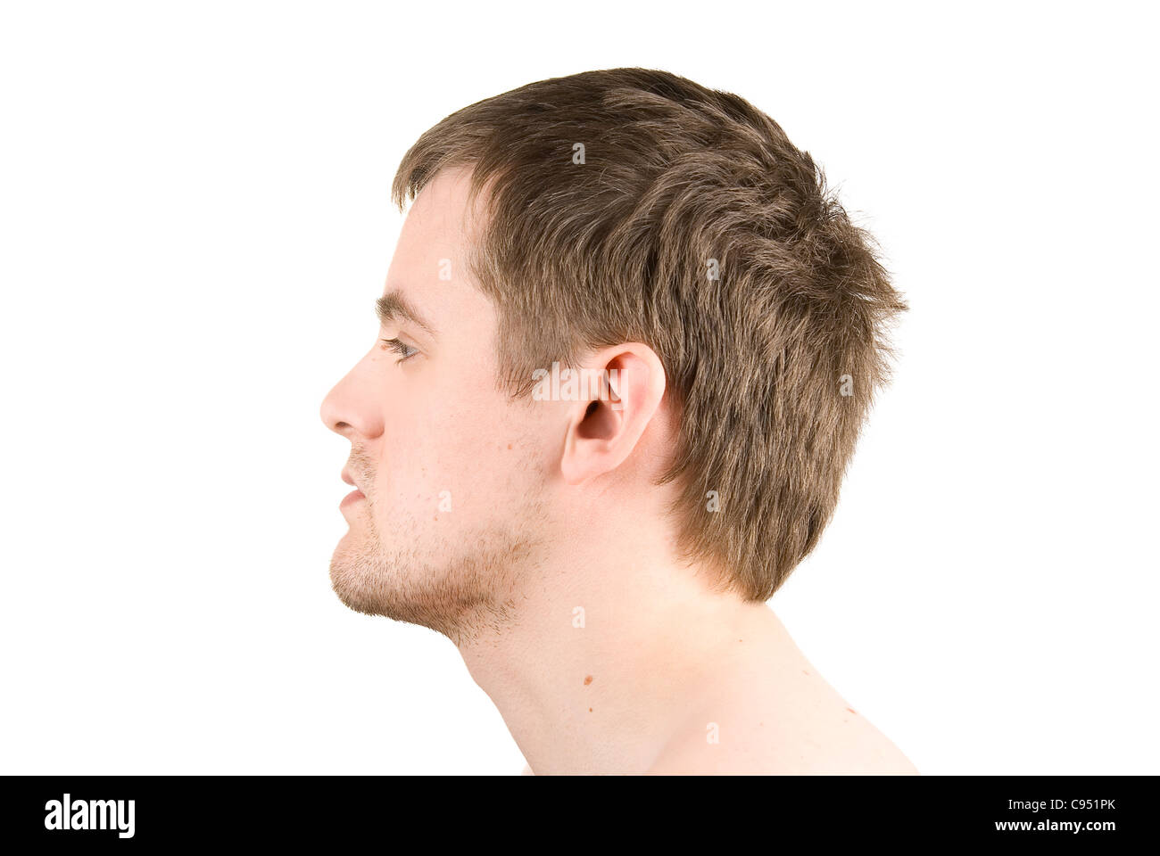 man profile portrait isolated on white Stock Photo - Alamy