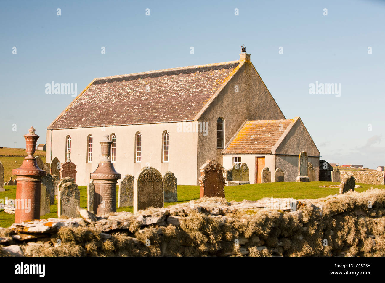 A church on the isle of Flotta in the Orkney Isles, Scotland, UK Stock ...