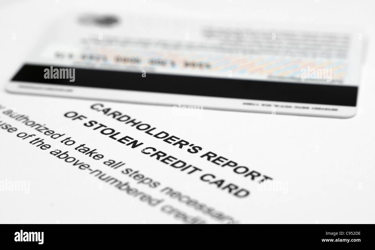 Stolen card report Stock Photo - Alamy