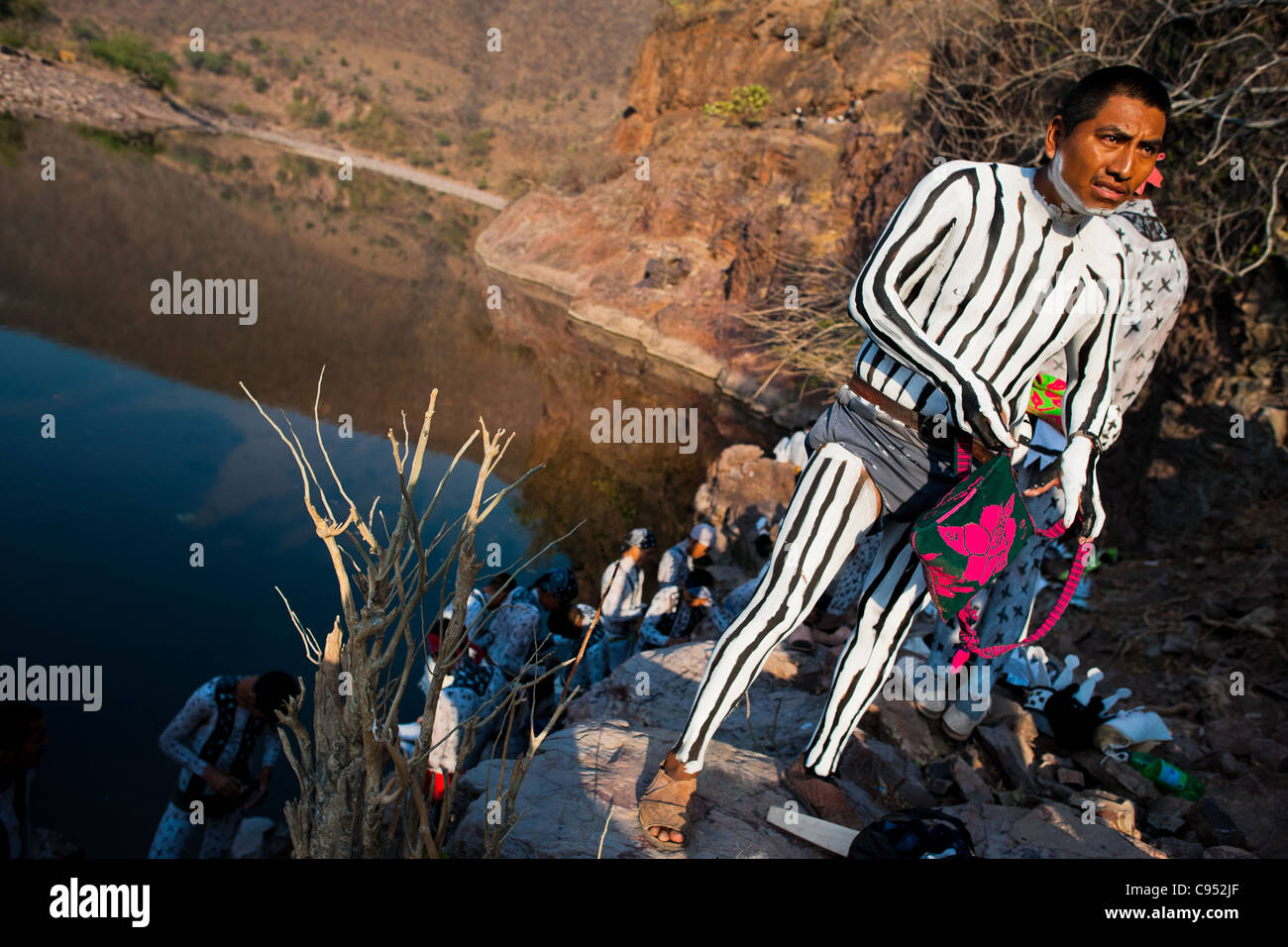 Cora Indians, with bodies painted all over, prepare themselves for the ...