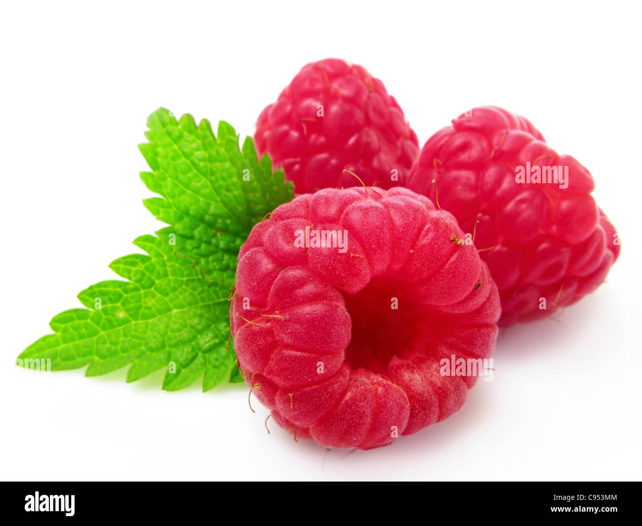 raspberries isolated on white background Stock Photo - Alamy