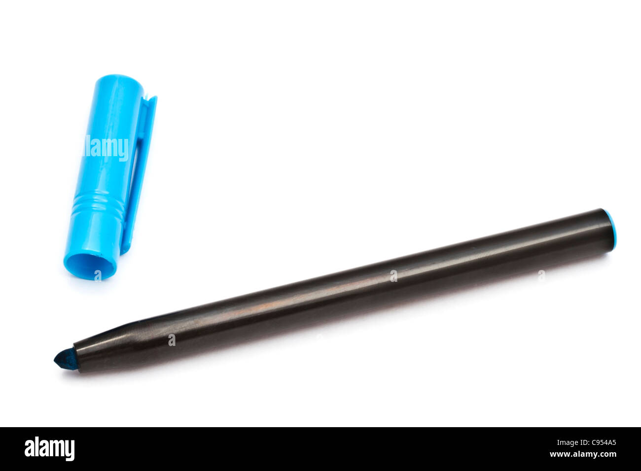 Blue Highlighter isolated on white background Stock Photo - Alamy