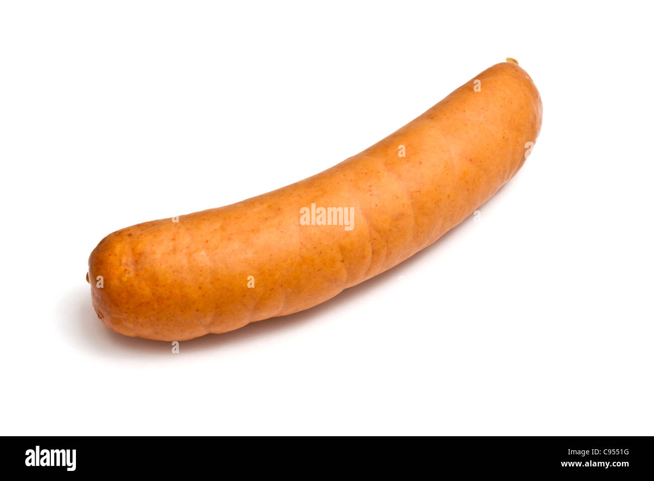 One sausage isolated on white background Stock Photo - Alamy