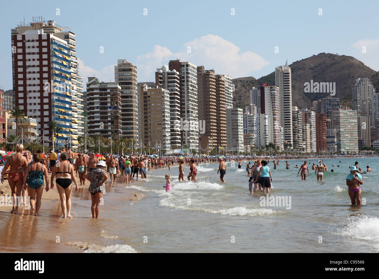 Benidorm beach sunbathing hi-res stock photography and images - Alamy