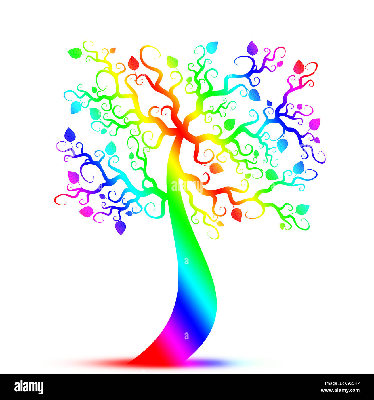 Beautiful art tree isolated on white background Stock Photo - Alamy