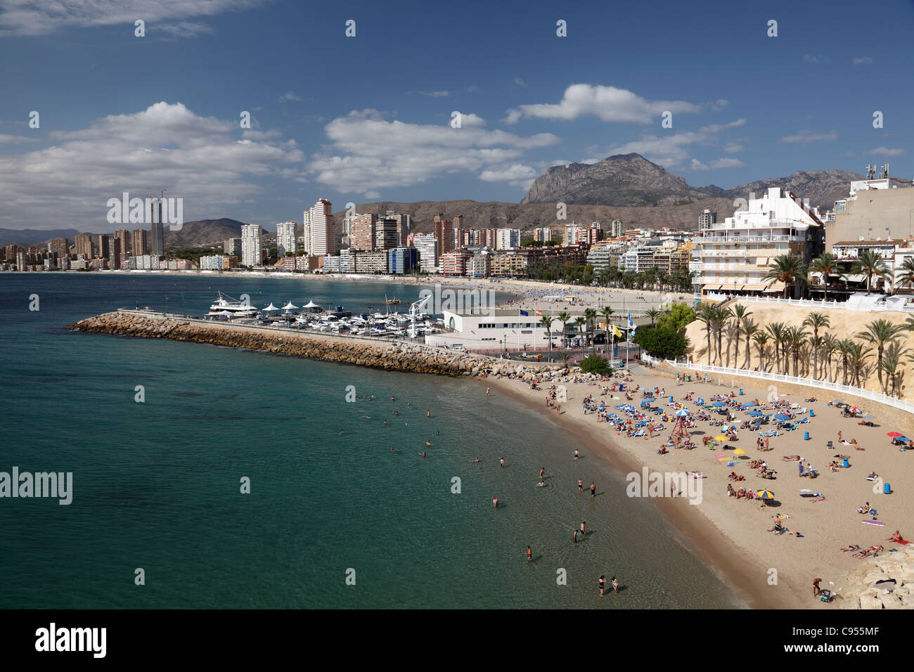 View of the Mediterranean resort Benidorm, Spain Stock Photo - Alamy