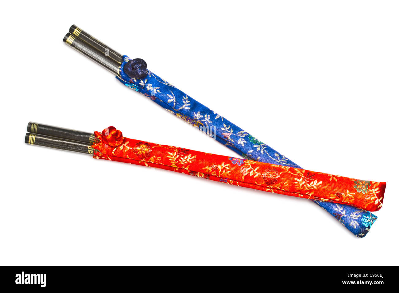 Two set of chopsticks isolated on white background Stock Photo - Alamy