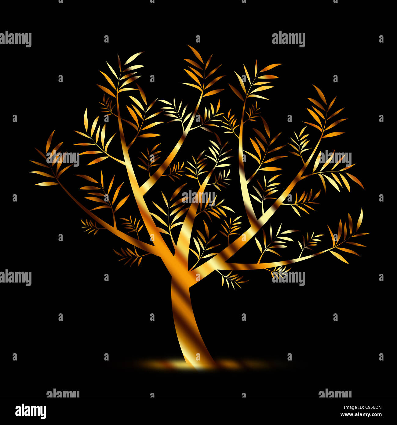 Beautiful art tree isolated on black background Stock Photo - Alamy