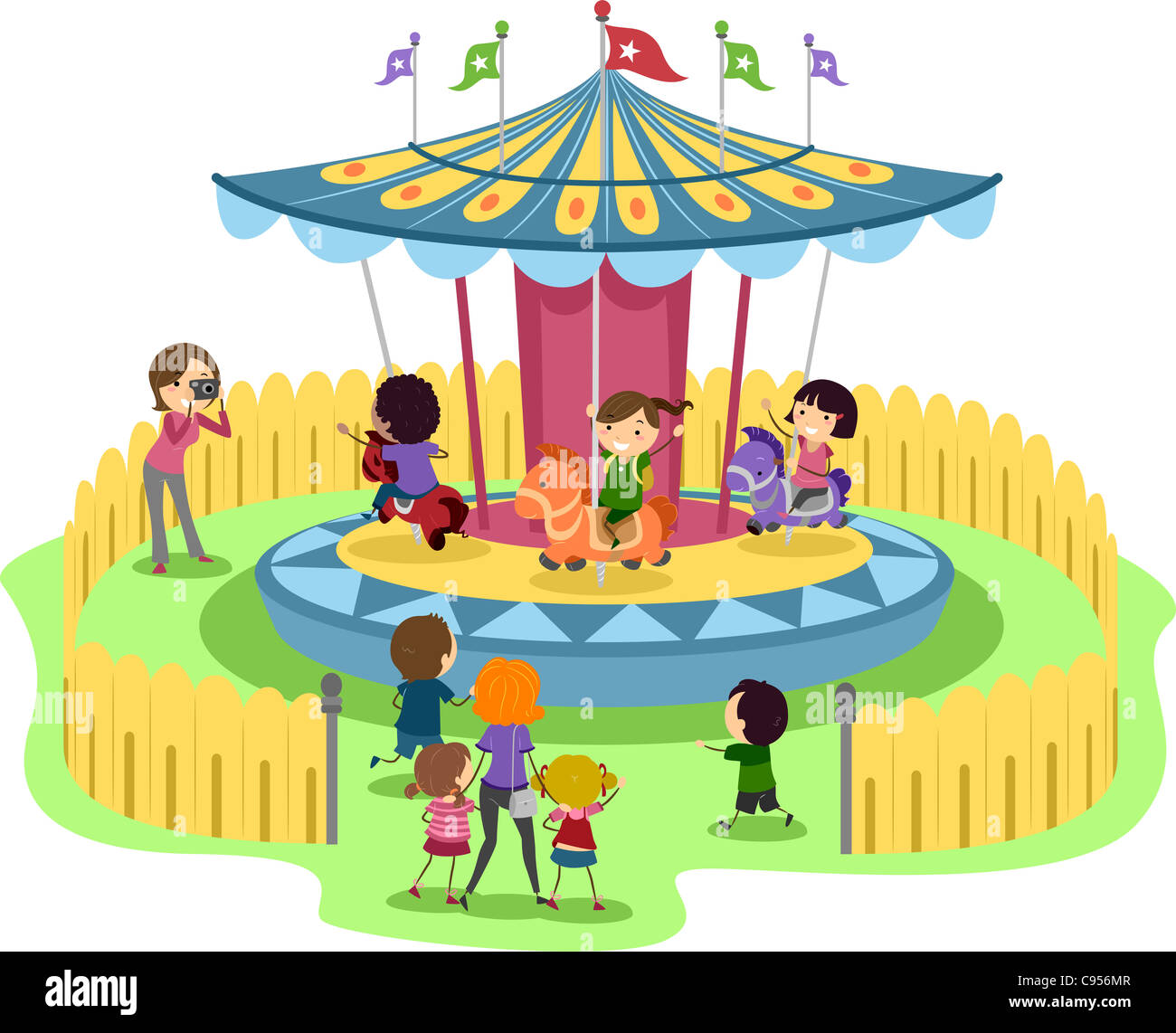 Cartoon Merry Go Round