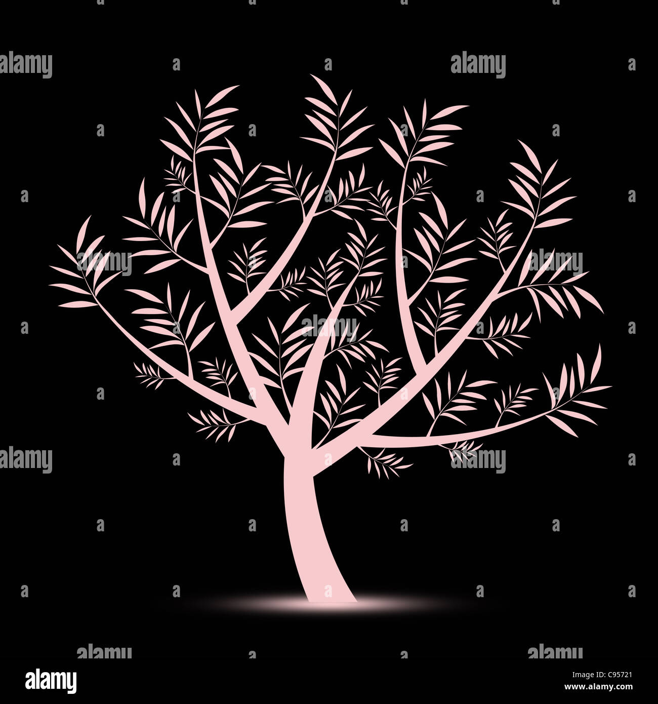 Beautiful art tree isolated on black background Stock Photo - Alamy