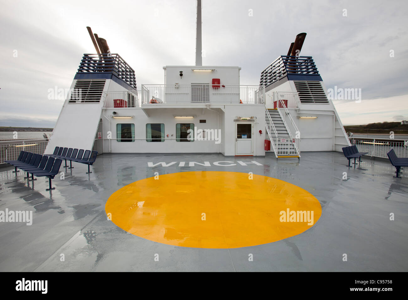 The helicopter whinching spot on the stern of a Northlink Ferry in ...