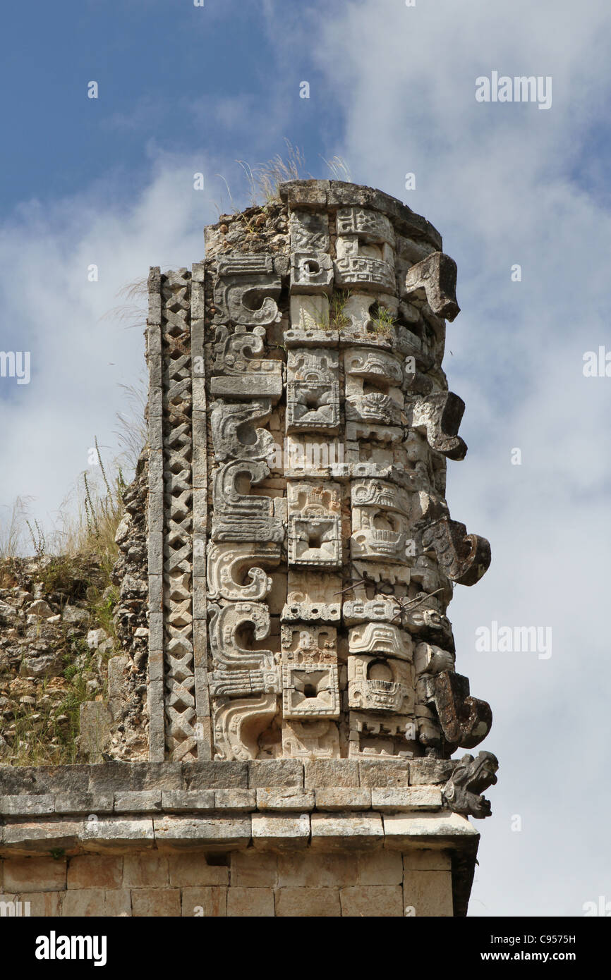A large stone carving at the ruins at Uxmal in Mexico Stock Photo - Alamy
