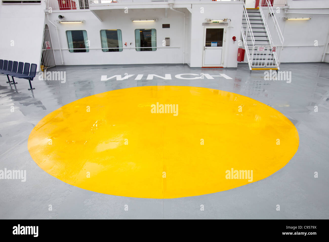 The helicopter whinching spot on the stern of a Northlink Ferry in ...