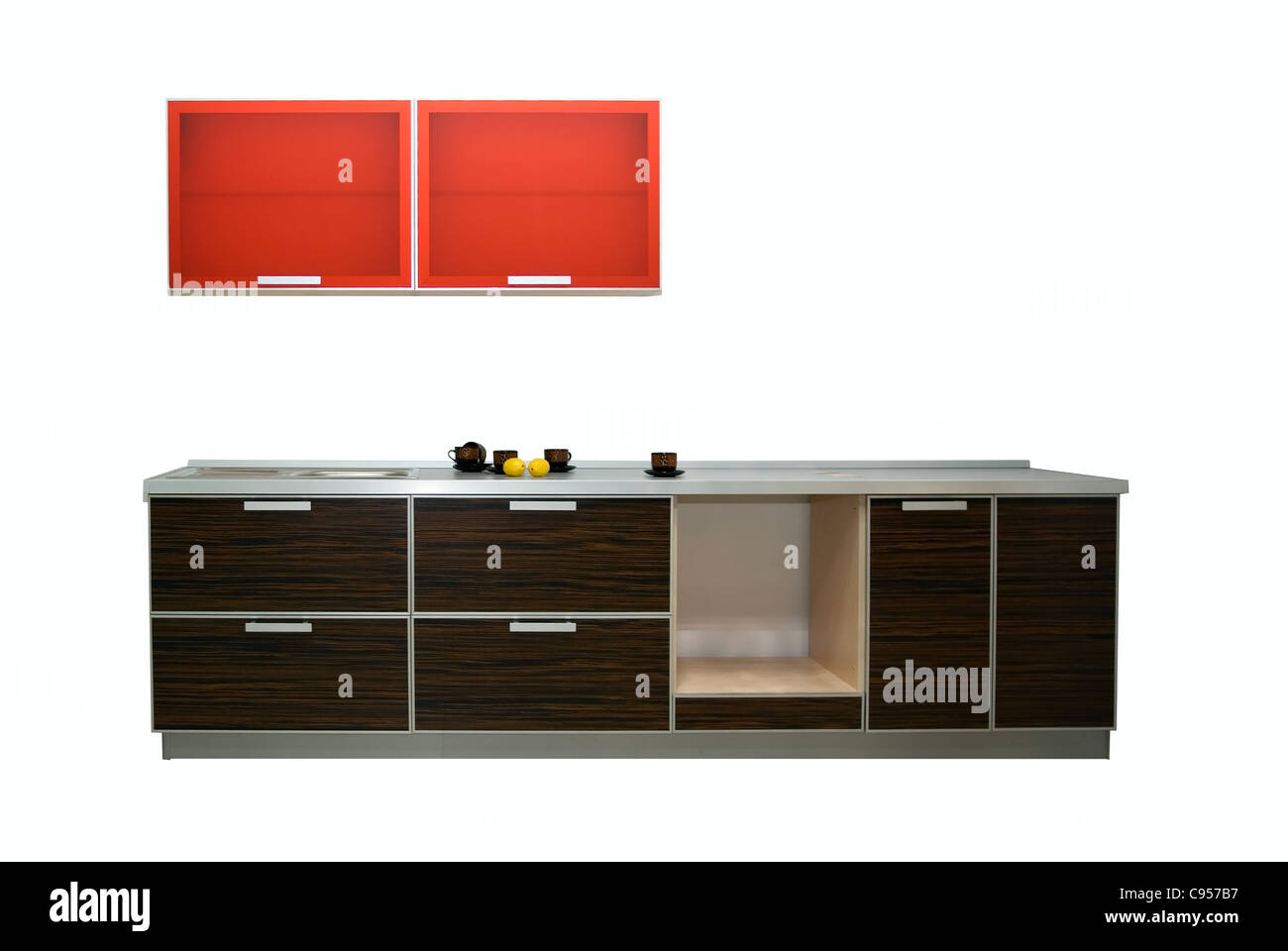 Kitchen inside modern house Cut Out Stock Images & Pictures - Alamy