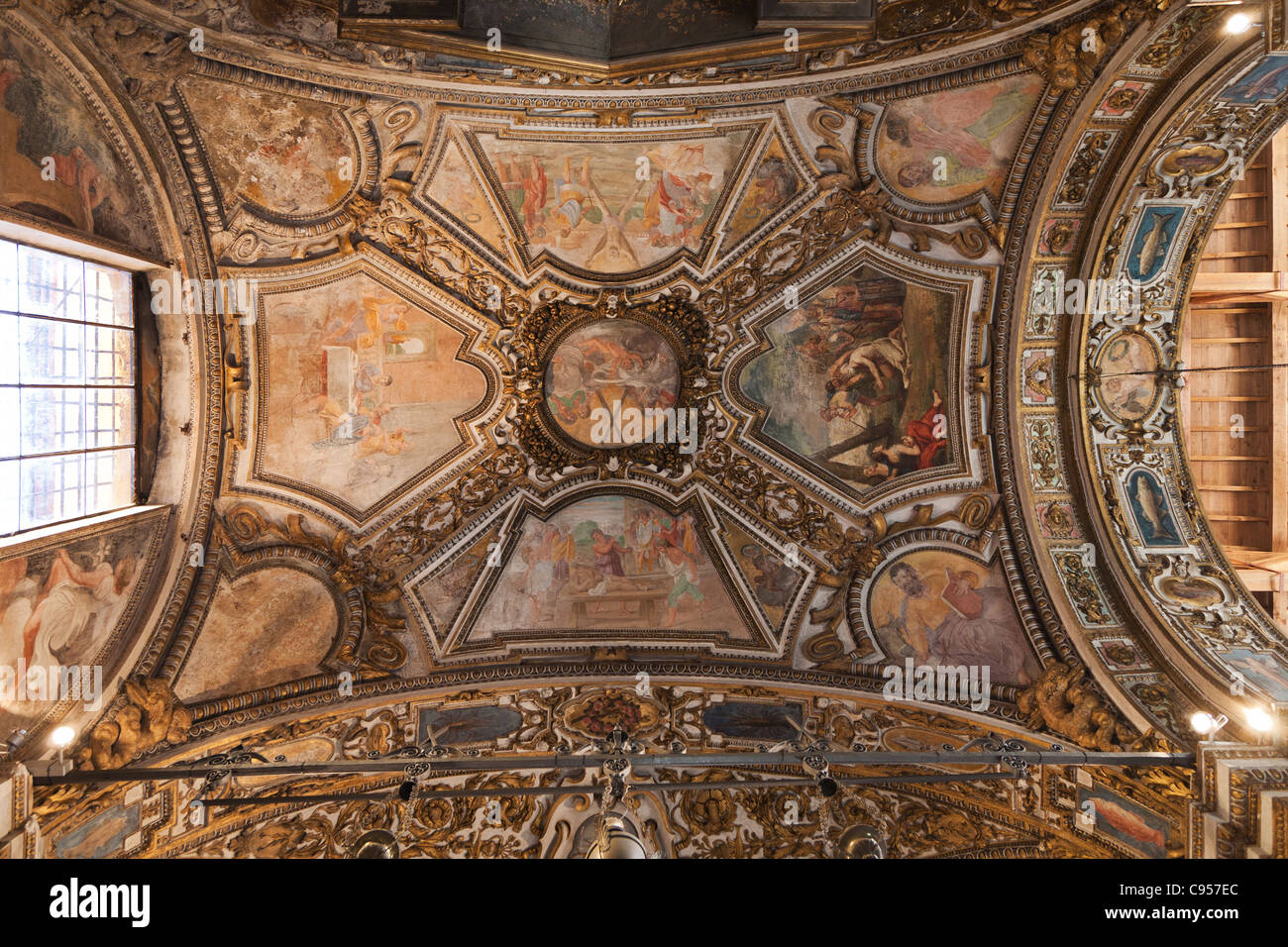 Ceiling of the church of Sant'Angelo in Pescheria, in Jewish Ghetto ...