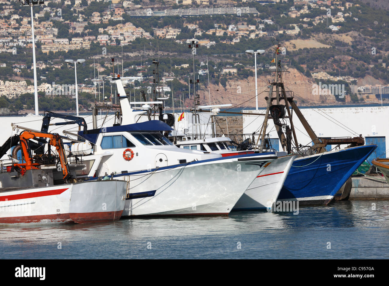 Fishing boats in the port of Altea, Spain Stock Photo - Alamy