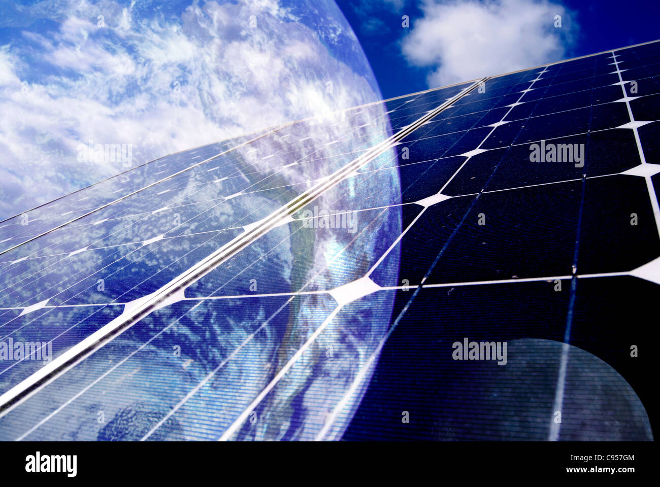 earth with solar panel Stock Photo - Alamy