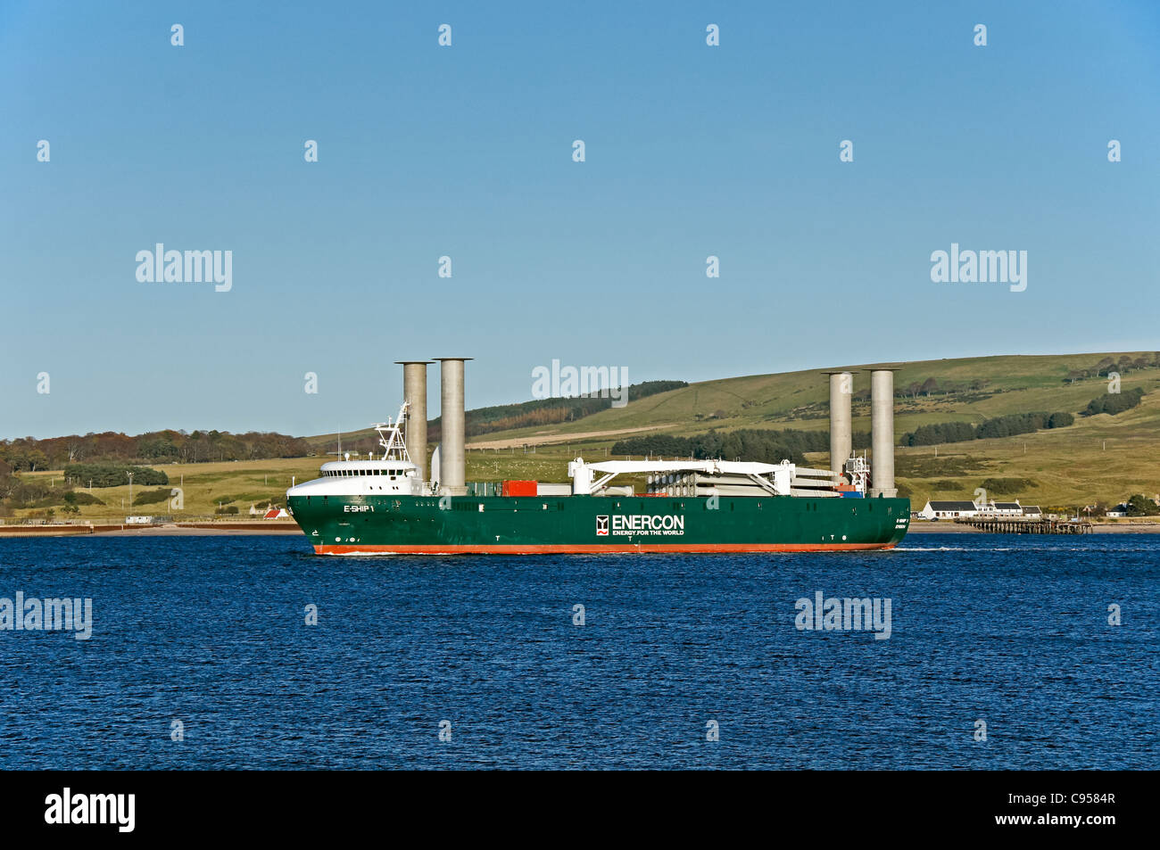 Enercon owned E-SHIP 1 makes its way past Nigg opposite Cromarty on the ...