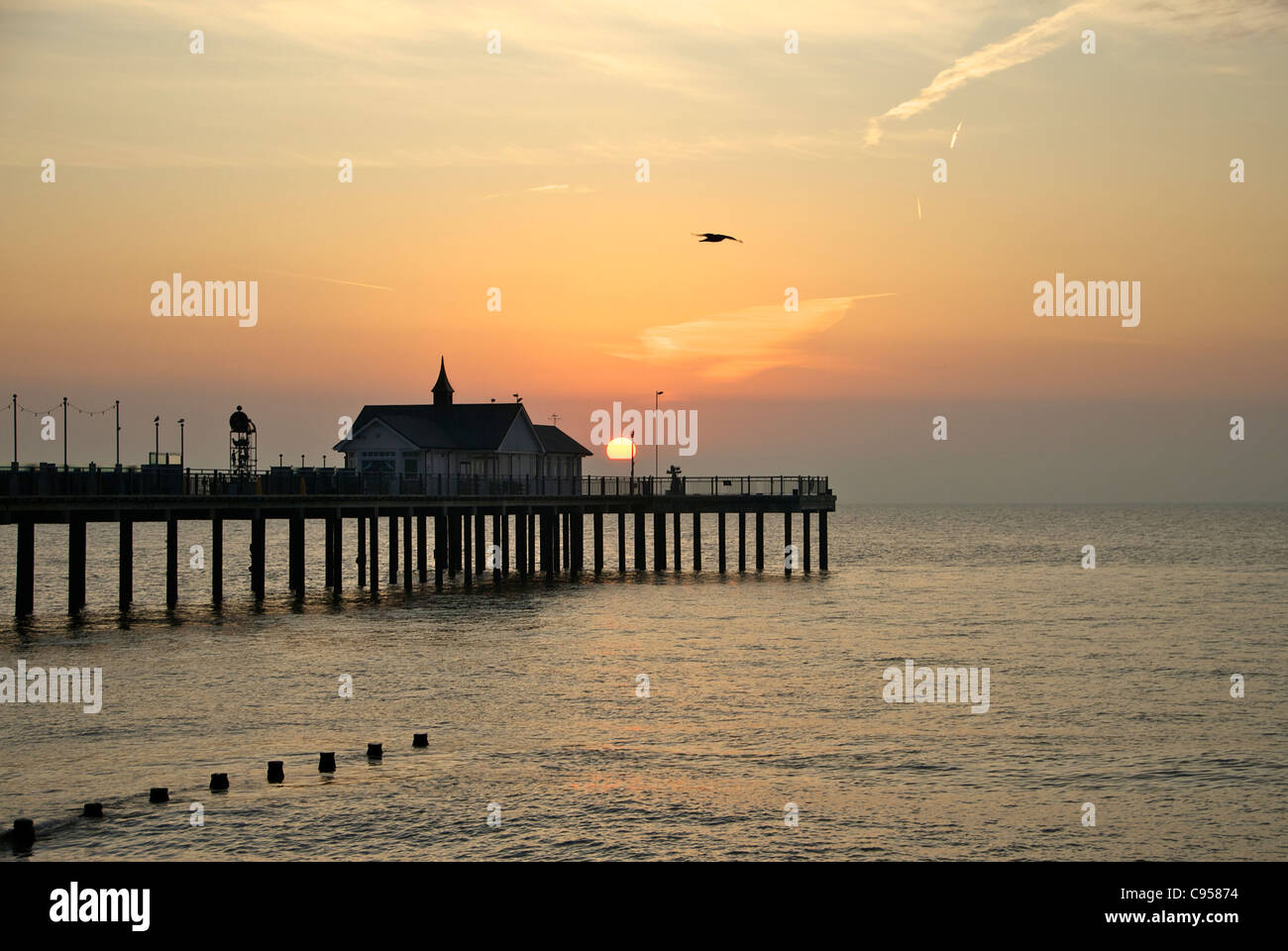 Southwold Suffolk UK Pier Beach Sunrise Stock Photo - Alamy