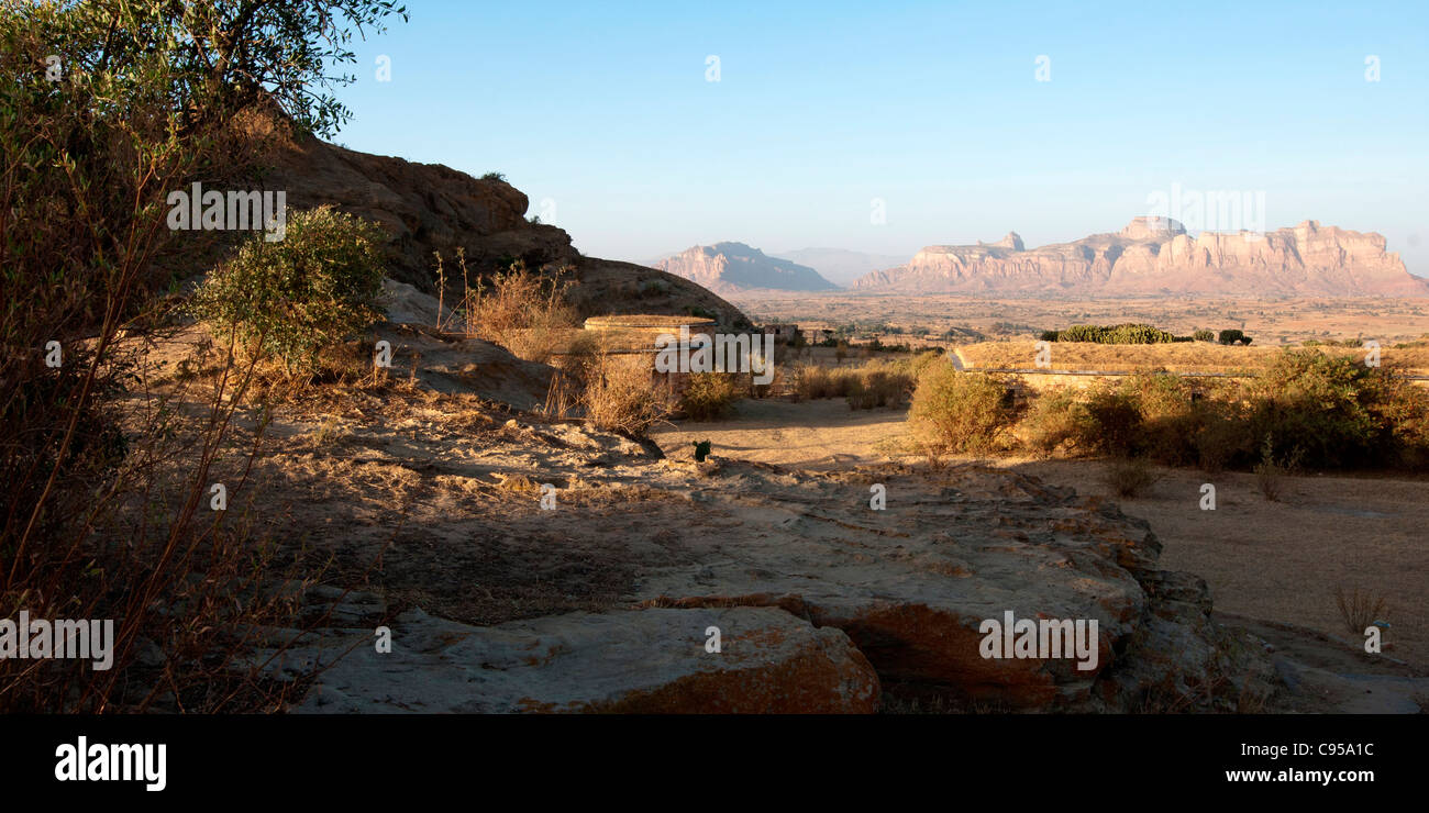 View of the reception area at the Gheralta Lodge near the village of ...