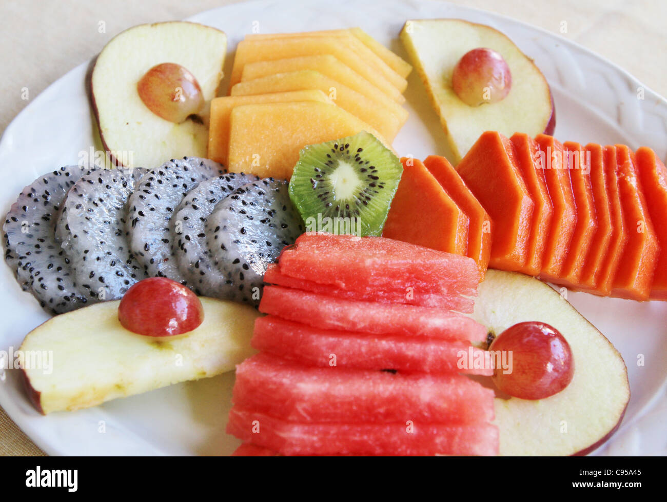 A colorful fruit plate Stock Photo - Alamy