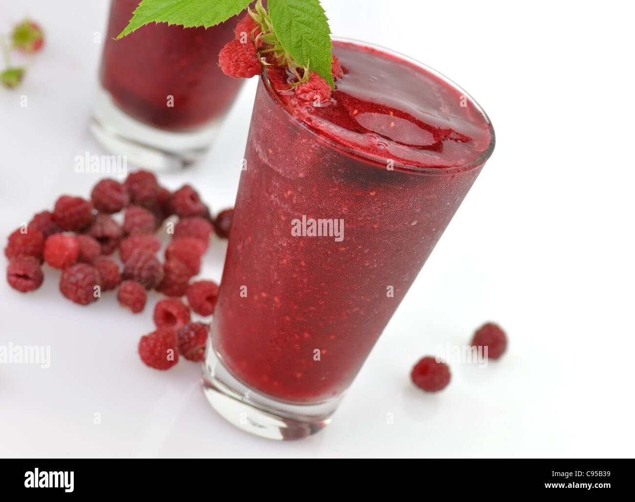 Frozen raspberry smoothie with fresh berries Stock Photo - Alamy