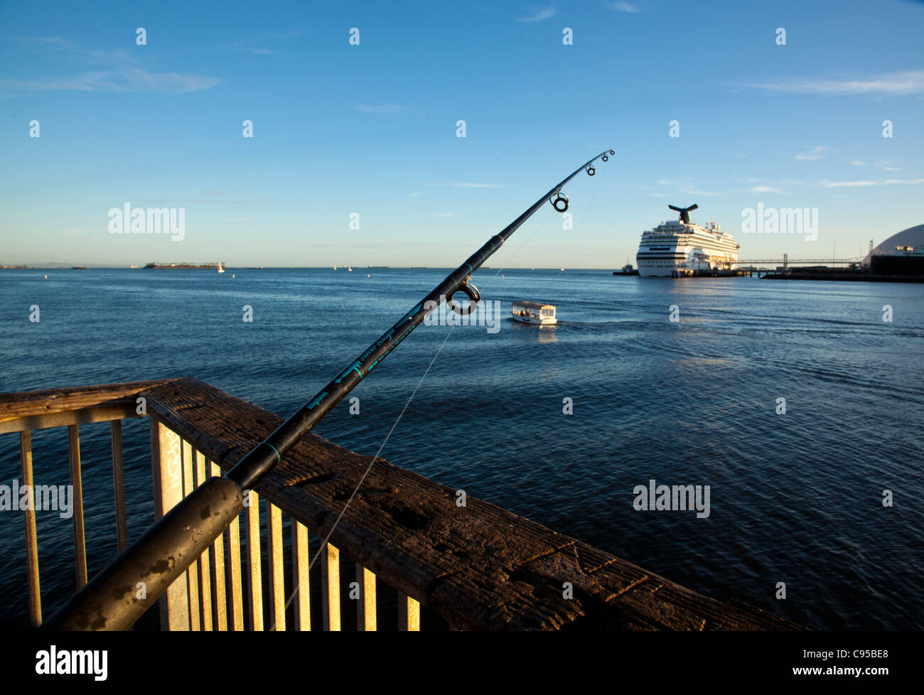 Long Beach fish dock and cruise ship Stock Photo - Alamy