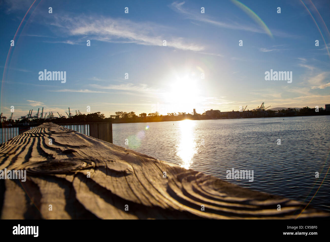 Dock over a lake Stock Photo - Alamy