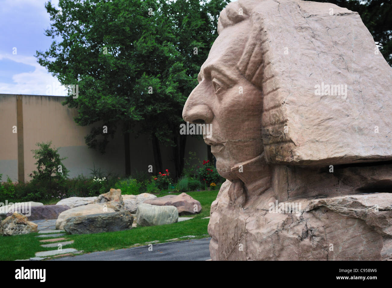 Face of Joseph Smith on The Sphinx, a monument created by Thomas Child ...