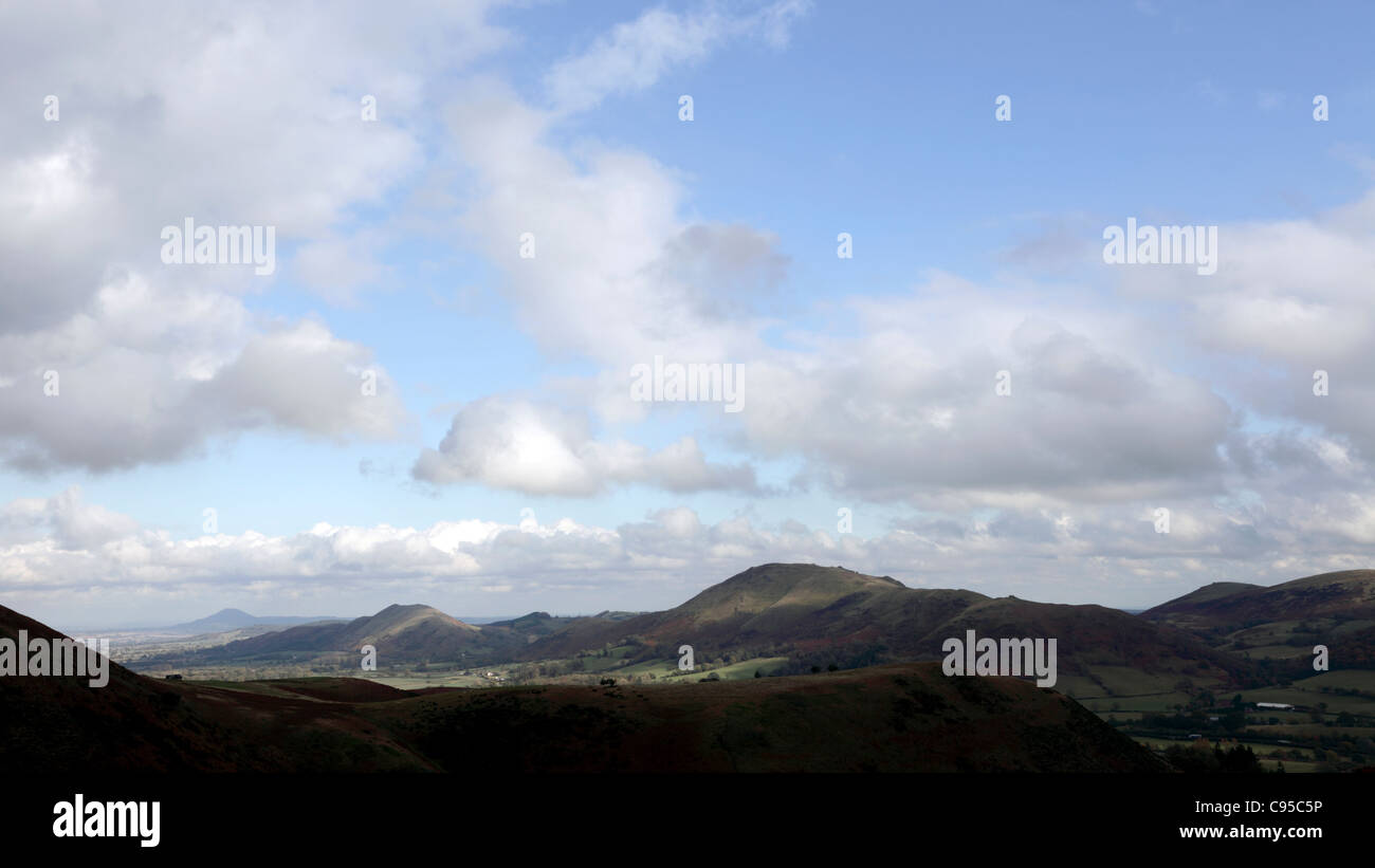 Viewed from Th Longmynd,the Shropshire Hills takes in Caer Caradoc,The ...