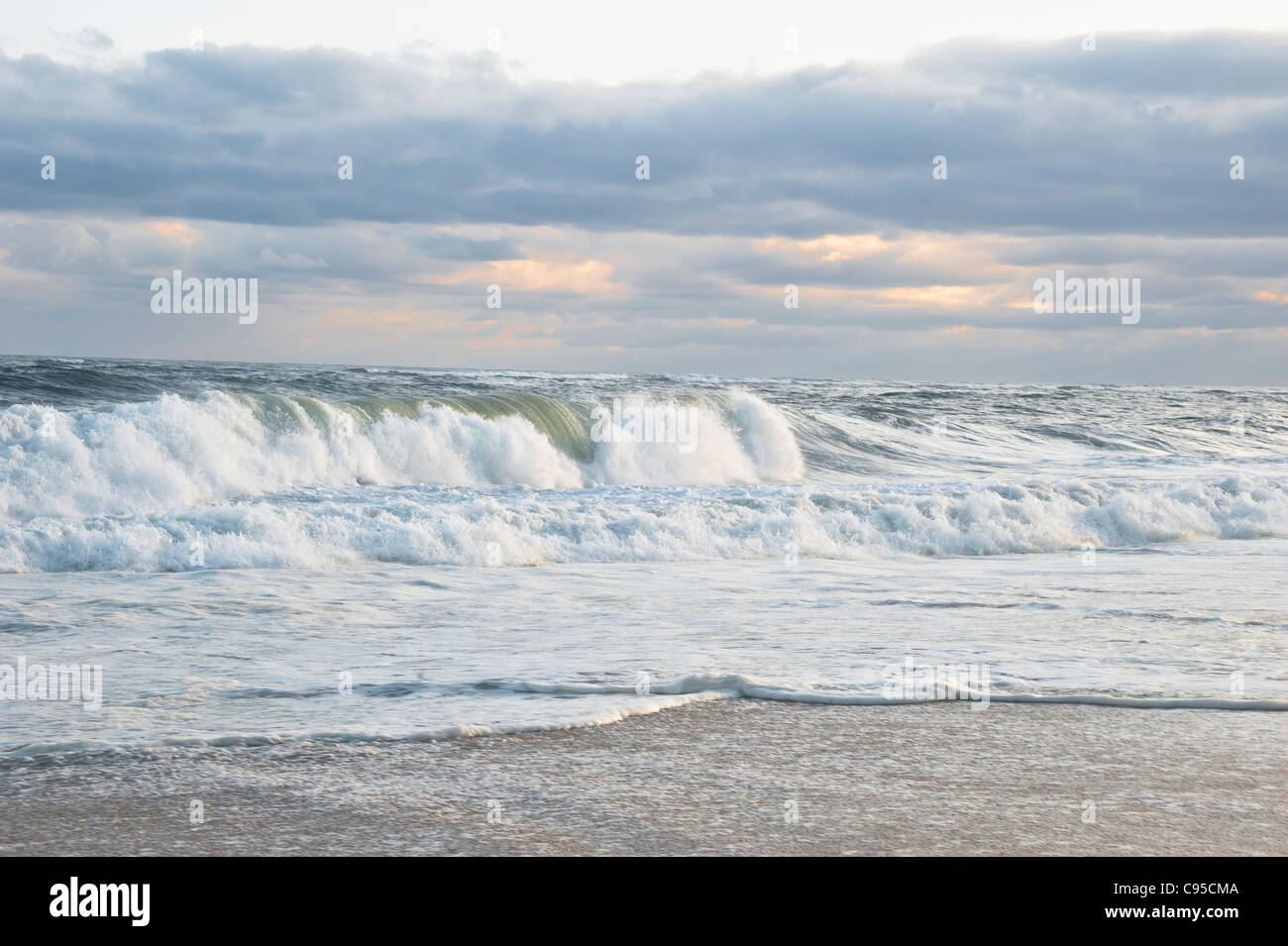Atlantic Ocean at Twilight, the Hamptons, Long Island, NY, USA Stock ...