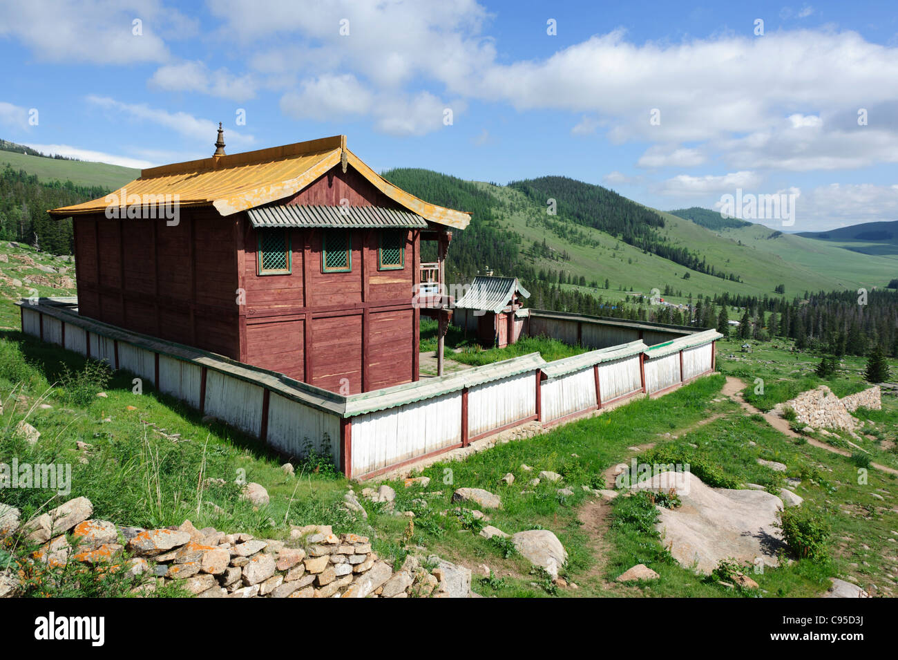 Mandshir (aka Manzshir Manzushir) monastery (khiid), Mongolia Stock ...