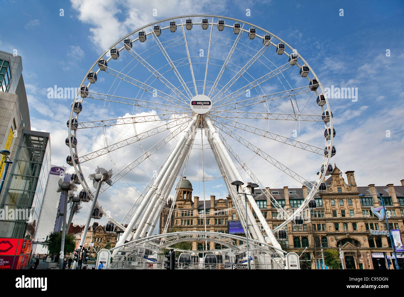 The Wheel of Manchester in Exchange Square, Manchester, England Stock ...