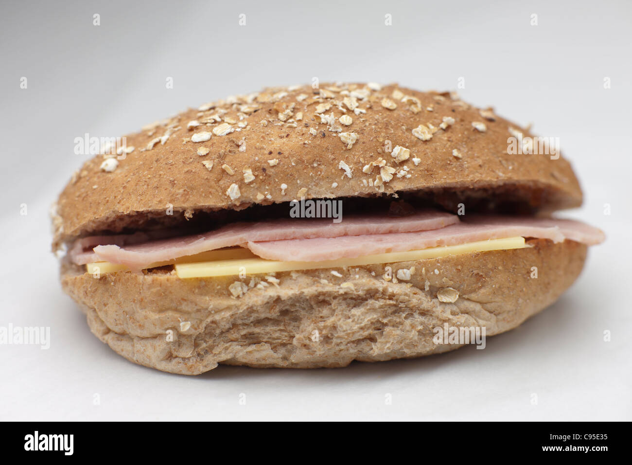 ham and cheese roll on granary roll Stock Photo - Alamy