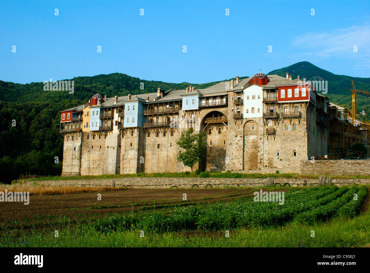 Monastery Iviron on Mount Athos, Chalkidiki, Greece Stock Photo - Alamy
