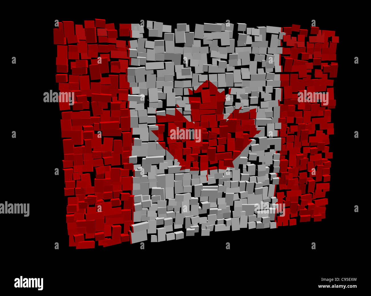 Canadian flag on blocks illustration Stock Photo - Alamy