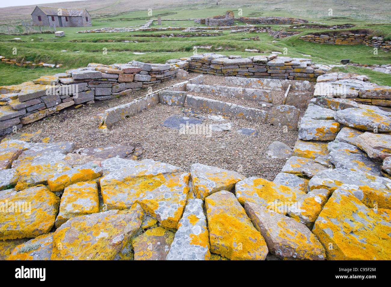An ancient settlement on the Brough of Birsay thought to date from the ...