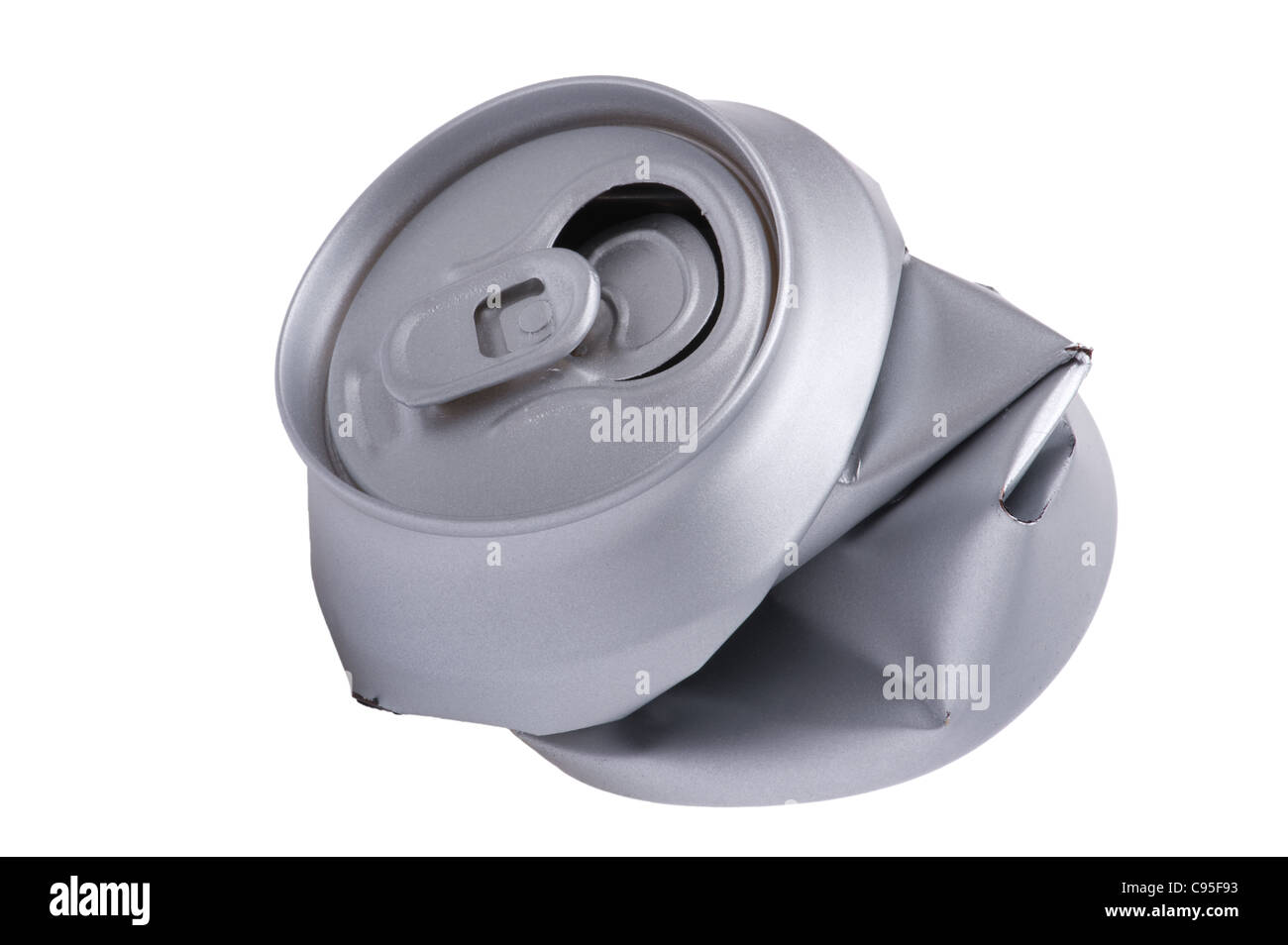 object on white - Crumpled beverage can Stock Photo - Alamy