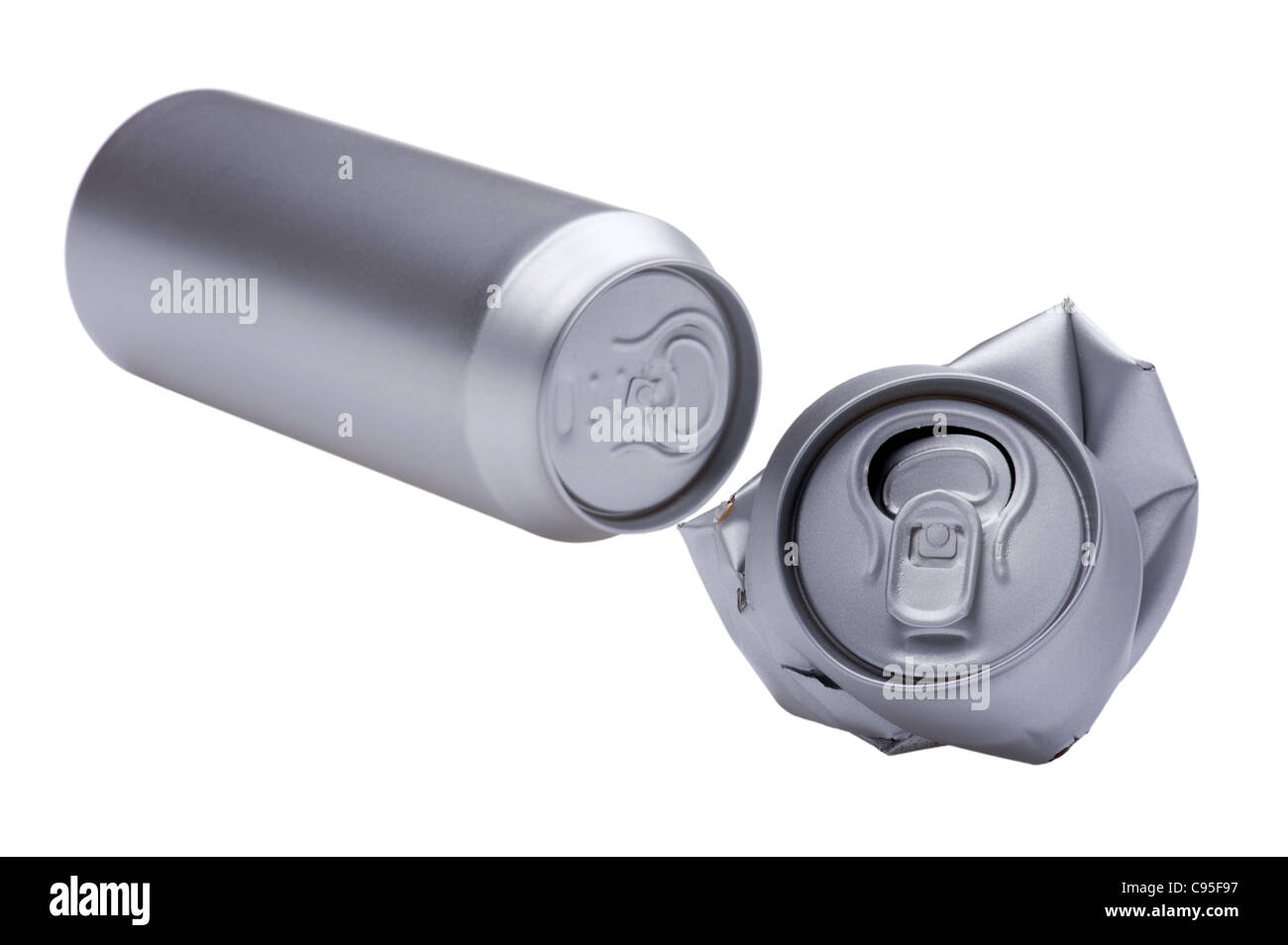 object on white - Crumpled beverage can Stock Photo - Alamy