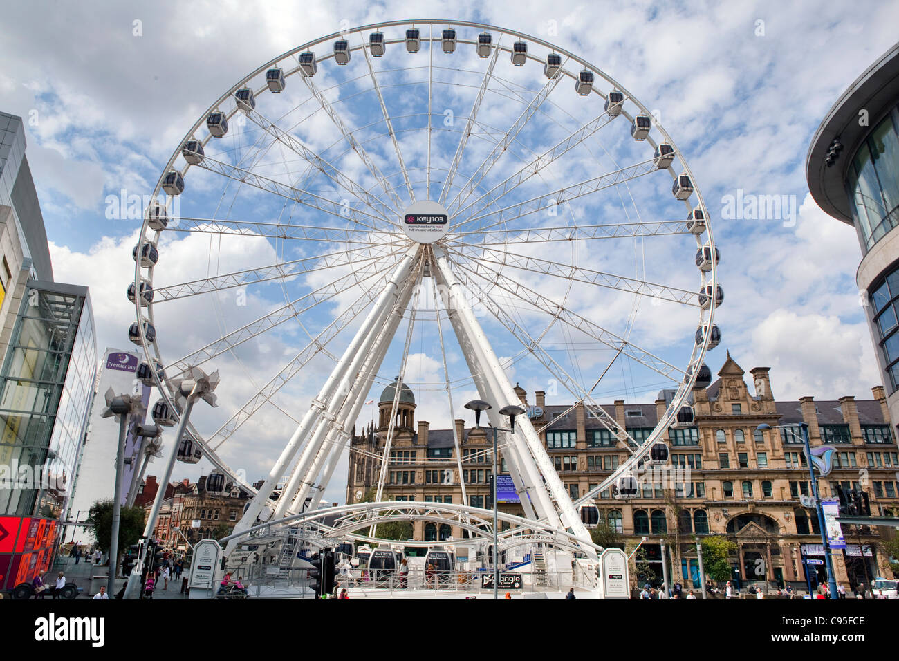 The Wheel of Manchester in Exchange Square, Manchester, England Stock ...