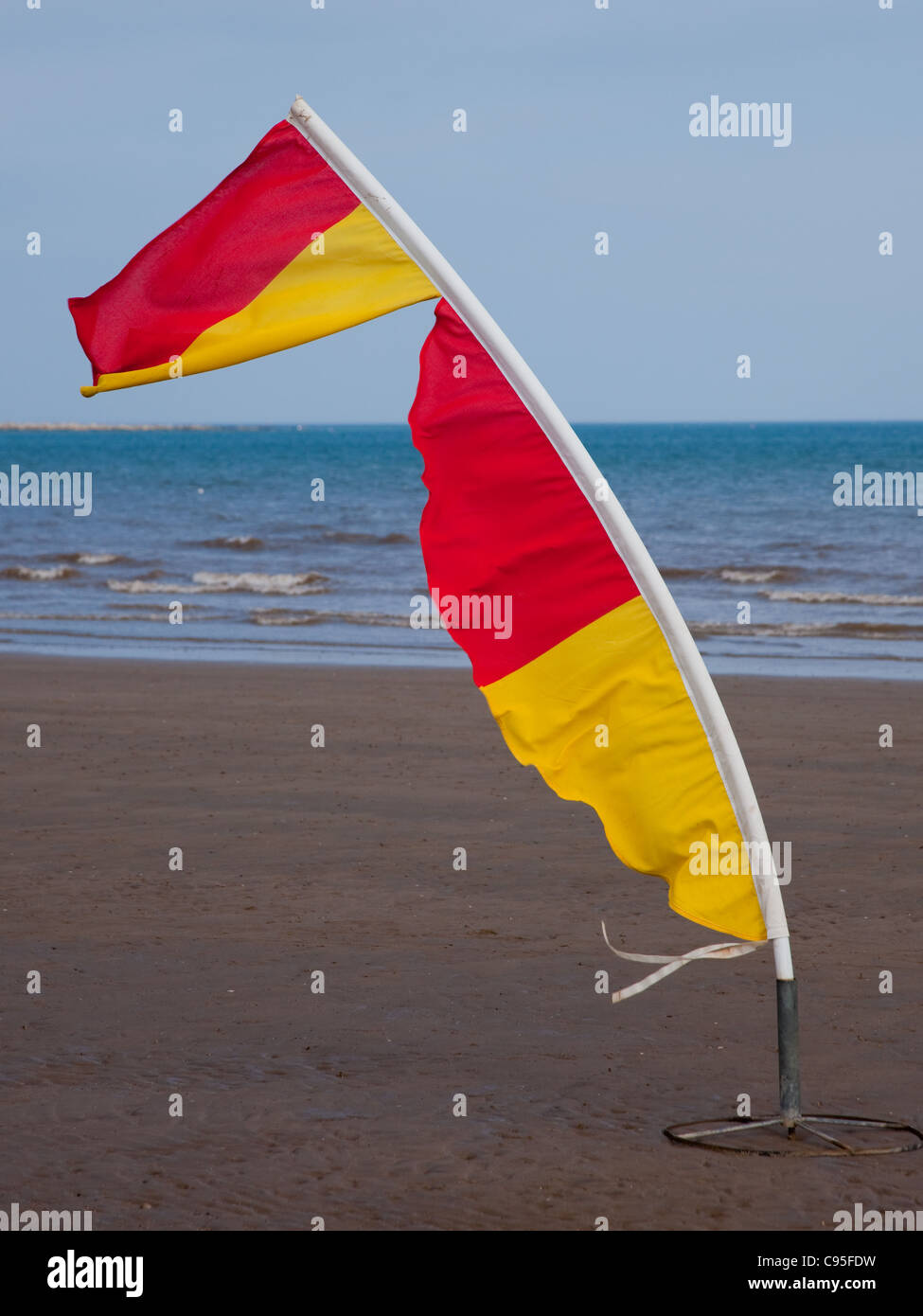 beach warning flag Stock Photo - Alamy